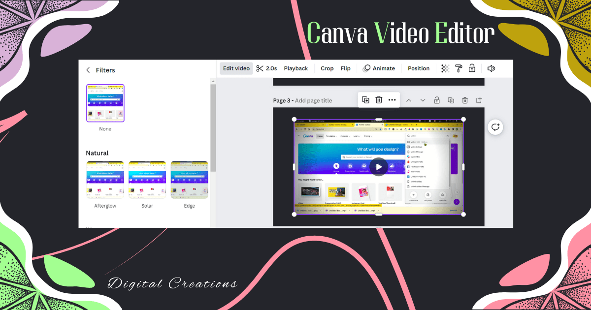 The Canva Video Editor